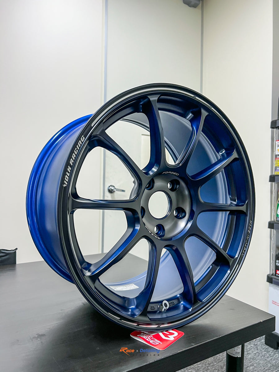RAYS, Volk Racing ZE40 Time Attack III Metallic Blue/Matte Black Clear ...
